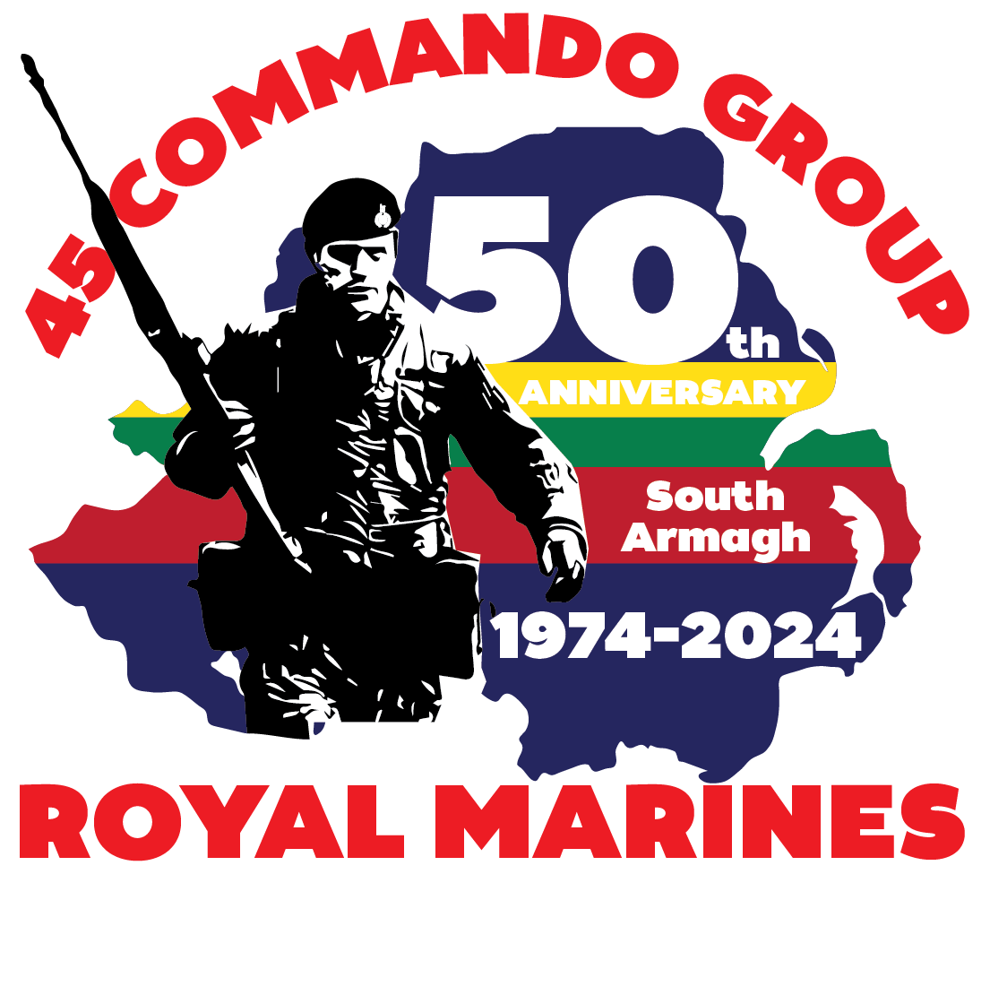45 Commando South Armagh 50th Anniversary Polo | AJ TYPESETTERS DESIGN ...