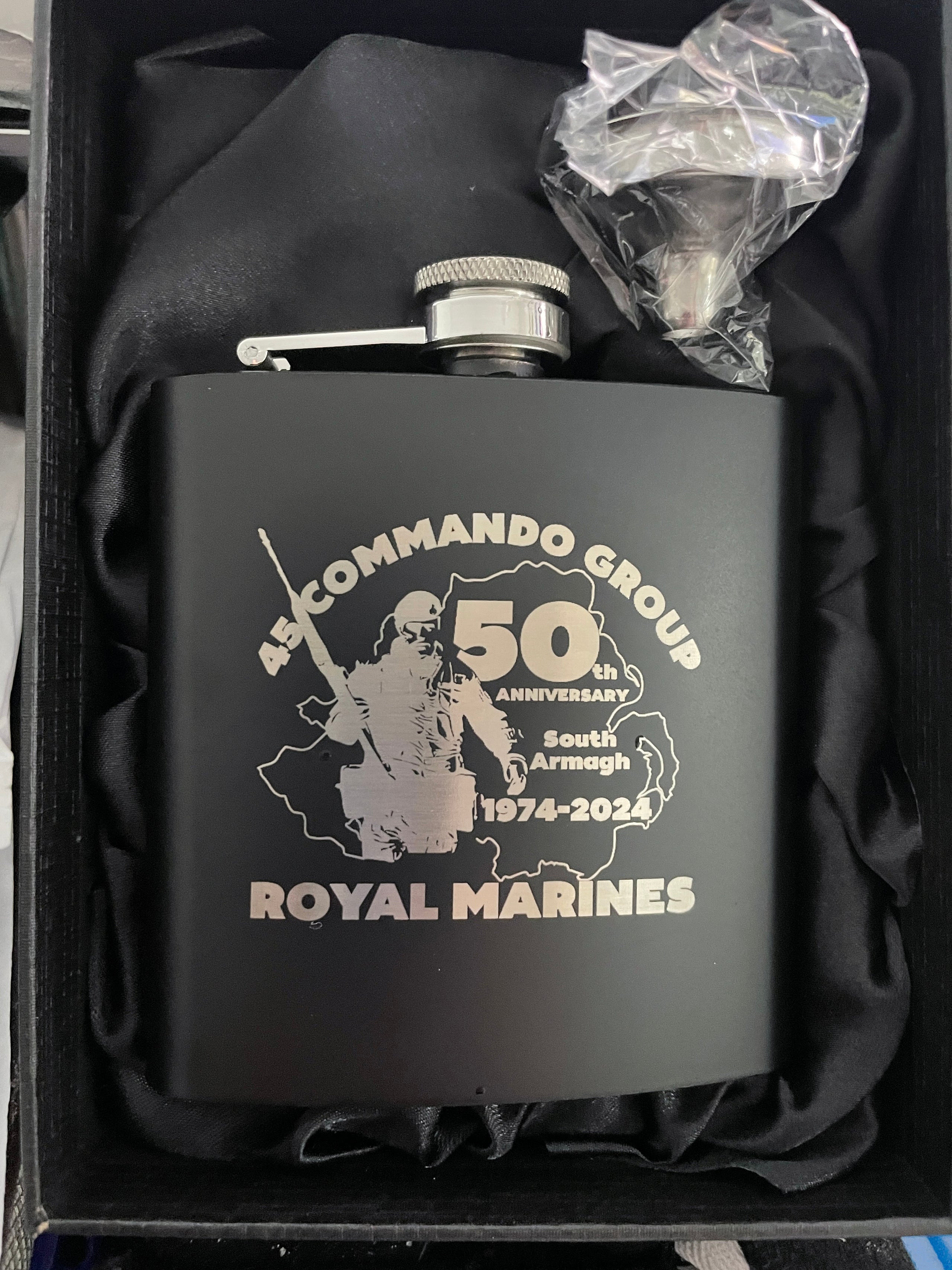 45 Commando Group 50th Anniversary South Armagh Hipflask | AJ ...